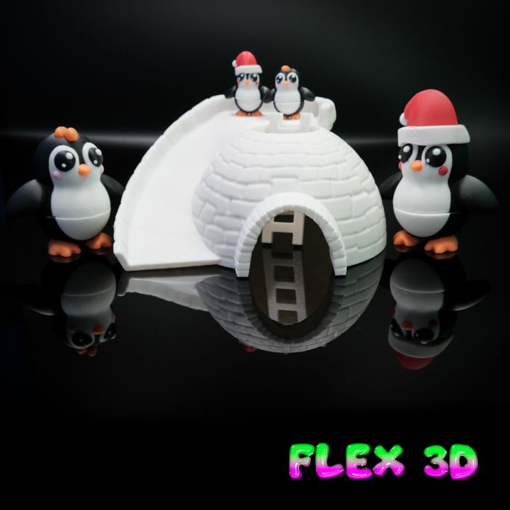 3D Printable Flex 3D Penguin Chunkies and Igloo by Flex 3D